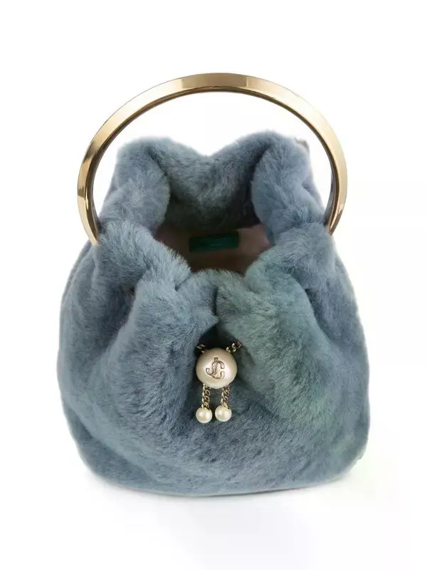 JIMMY CHOO Bon Bon Shearling Bucket Bag