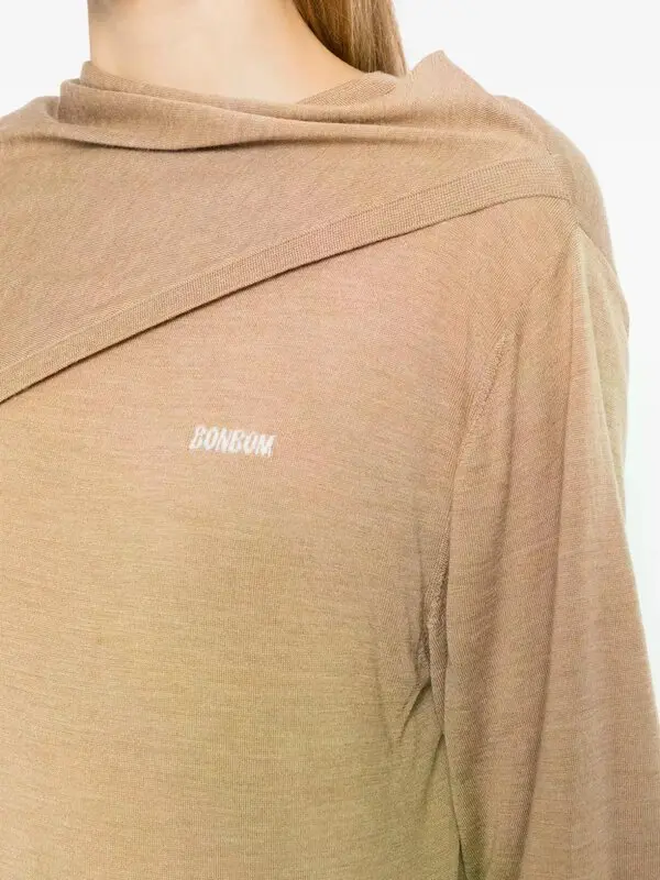 BONBOM Draped Long-sleeve Top