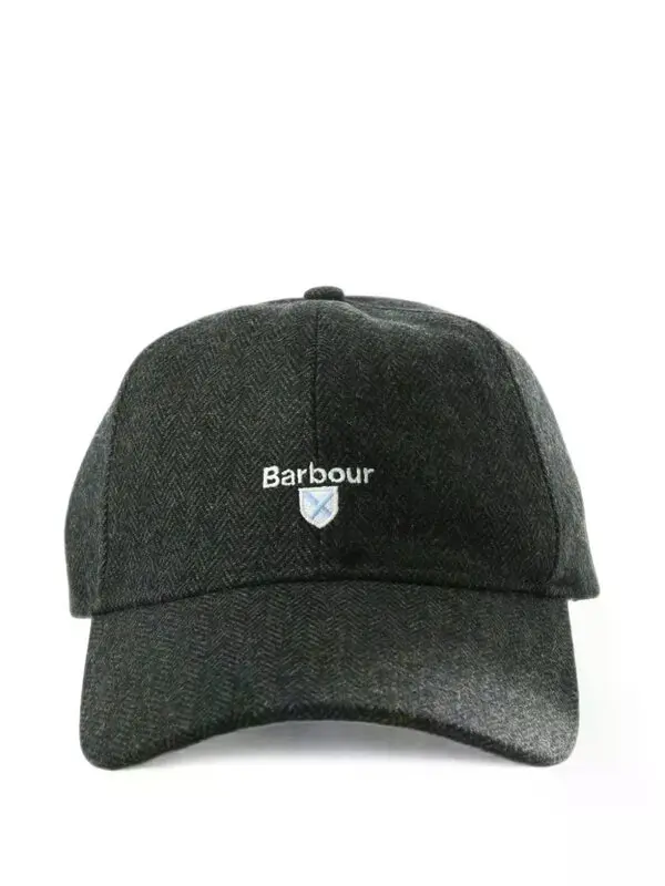 Barbour Barlow Herringbone-pattern Logo-embroidered Cap - Grey