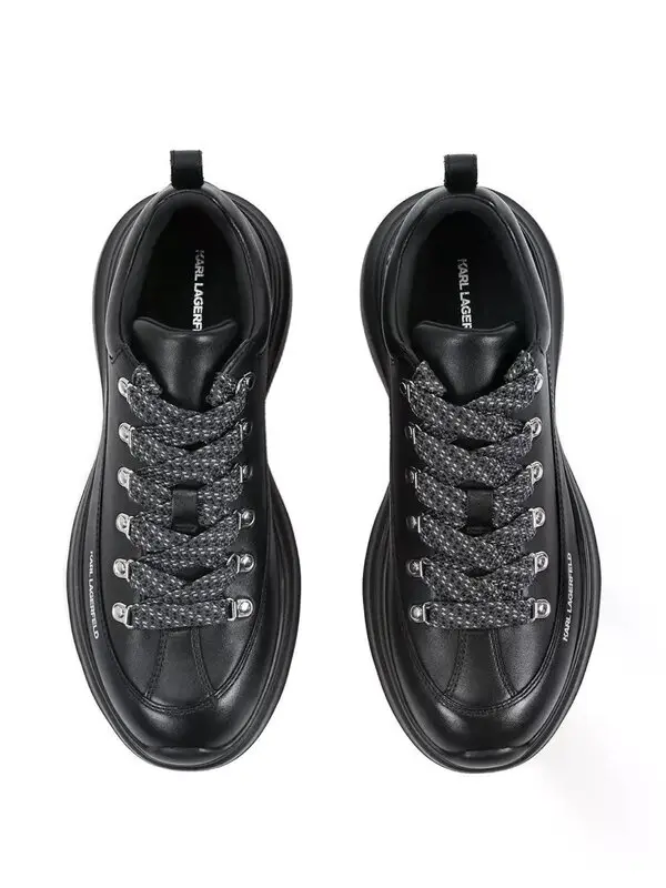 Karl Lagerfeld Logo-print Lace-up Sneakers - Black