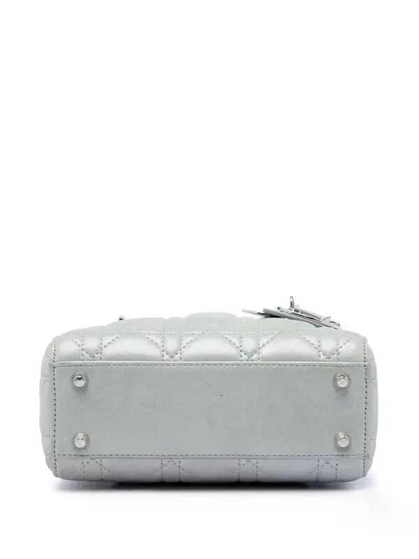 Dior 2015 Mini Iridescent Lambskin Cannage Lady Satchel