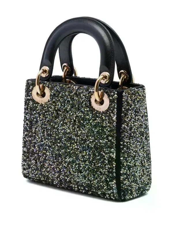 Dior 2014 Mini Satin Sequin Embellished Lady Satchel