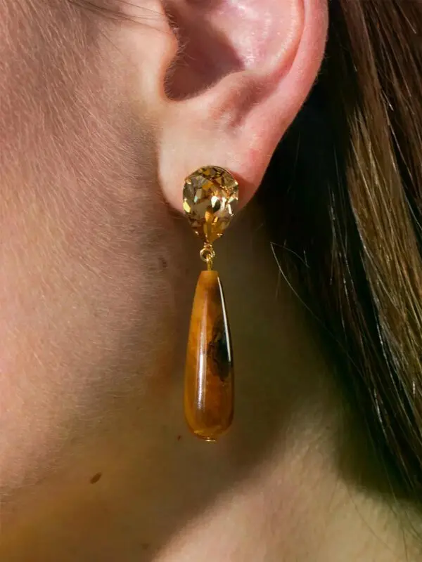 JENNIFER BEHR Caroline Crystal-embellished Drop Earrings