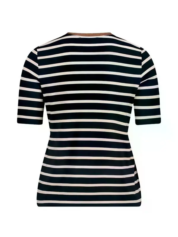BETTY BARCLAY Striped V-neck T-shirt - Black
