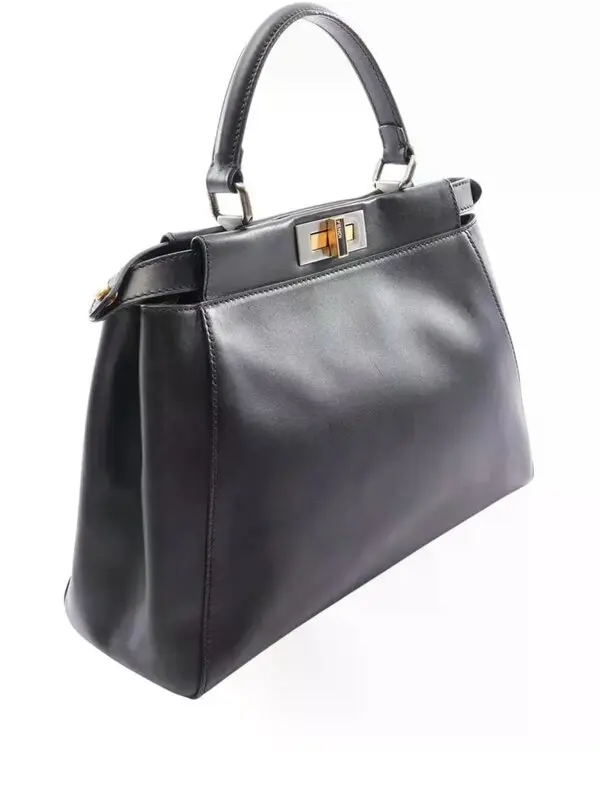Fendi 2000-2010 Medium Shiny Nappa Peekaboo Iconic Satchel