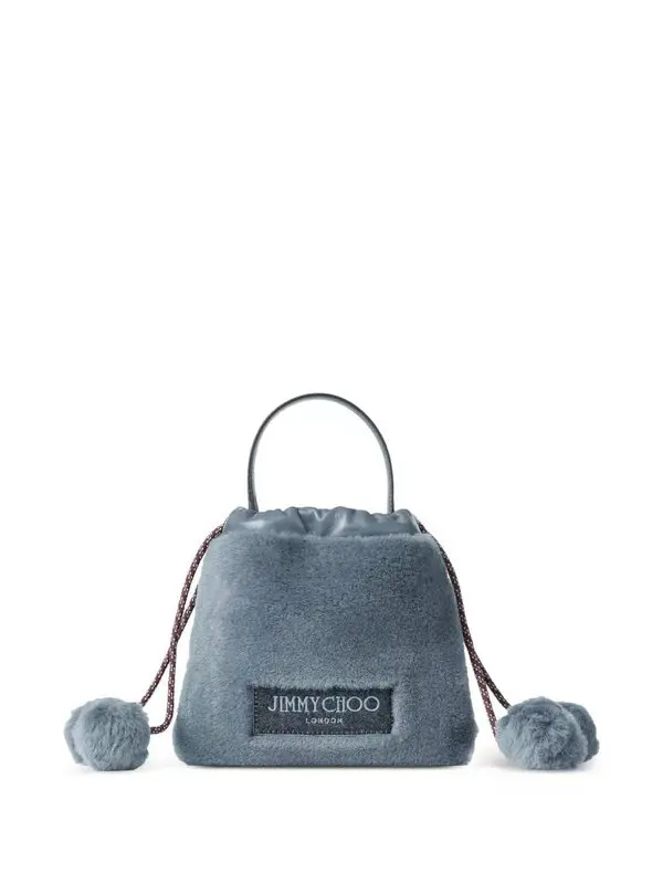 JIMMY CHOO Drawstring Shearling Bucket Bag