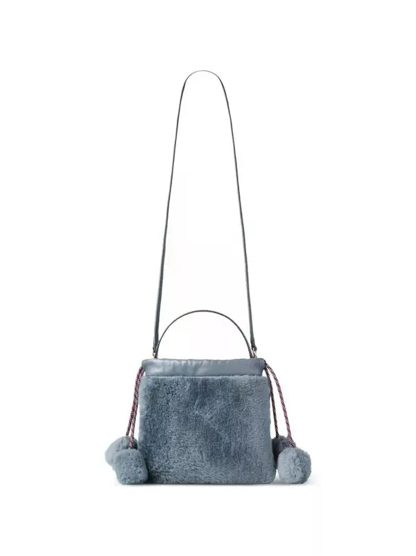 JIMMY CHOO Drawstring Shearling Bucket Bag
