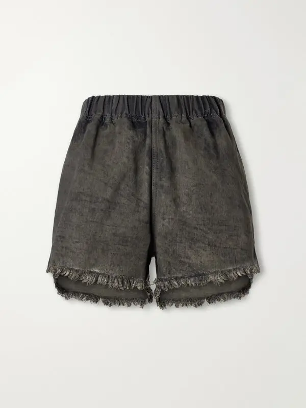 Rick Owens Frayed Denim Shorts
