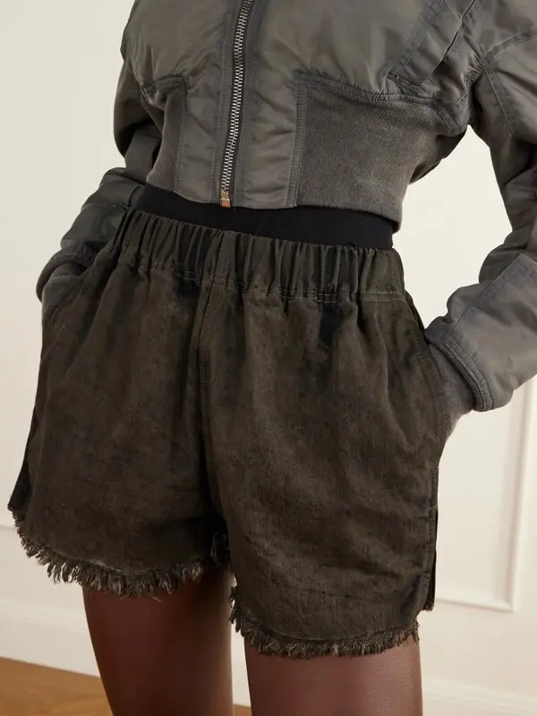 Rick Owens Frayed Denim Shorts