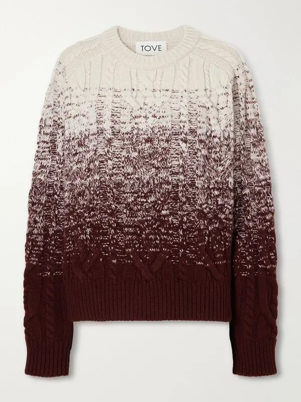 Tove Pierra Dégradé Cable-knit Wool Sweater