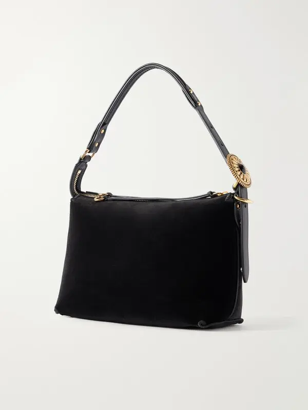 Etro Leather-trimmed Velvet Shoulder Bag