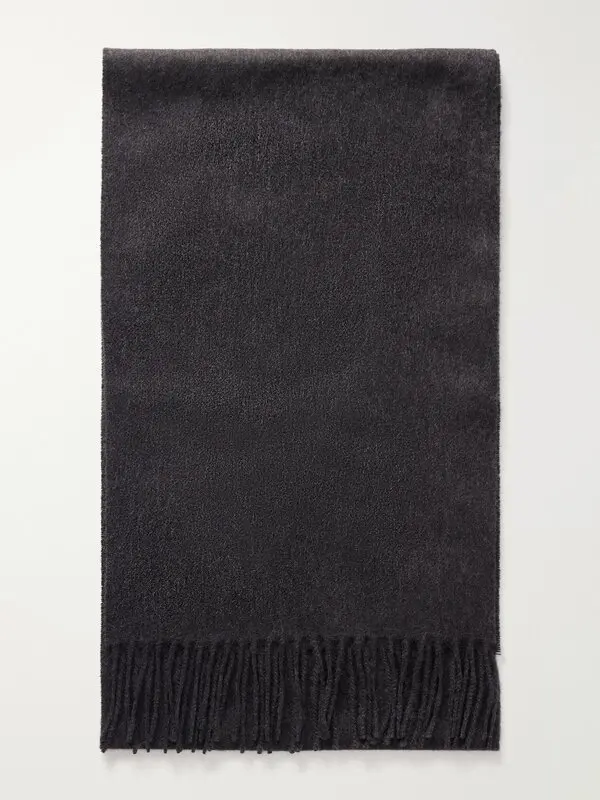 Johnstons Of Elgin Fringed Cashmere Scarf - Gray