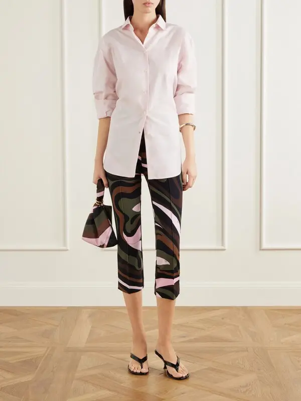 Emilio Pucci Printed Cropped Jersey Skinny-leg Pants