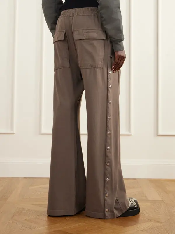 Rick Owens Wide Pusher Cotton-jersey Wide-leg Pants - Gray