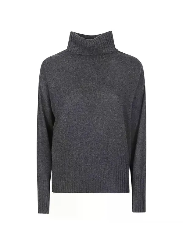ARAGONA Roll-neck Cashmere Sweater - Grey