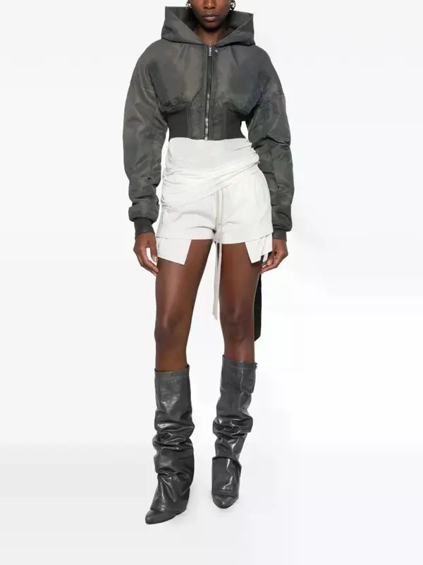 Rick Owens Cropped Hooded Jacket - Grey