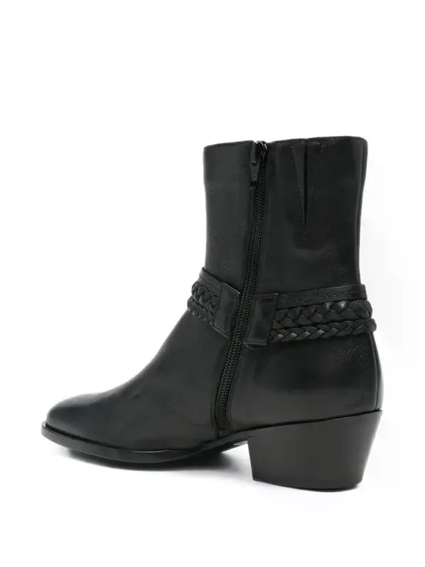 TRUMAN´S Braided-strap Leather Ankle Boots