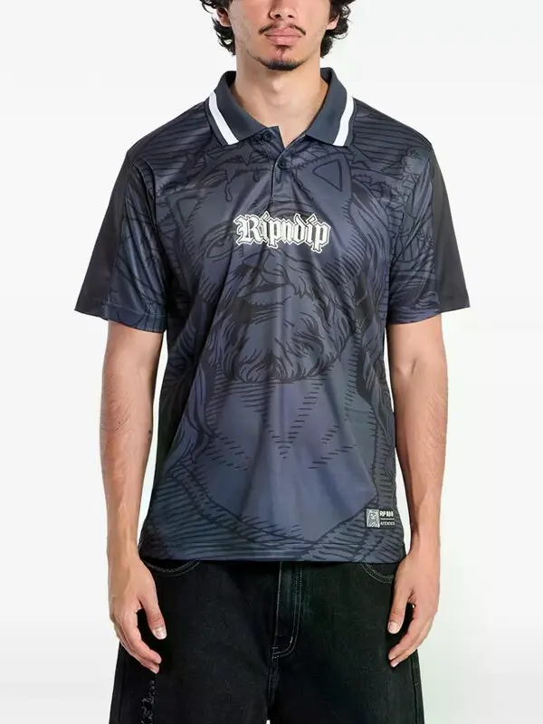 RIPNDIP Lord Savior Graphic-print Polo Shirt - Grey