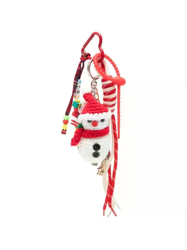 MC2 SAINT BARTH Snowman Christmas Charm Keyring - Red