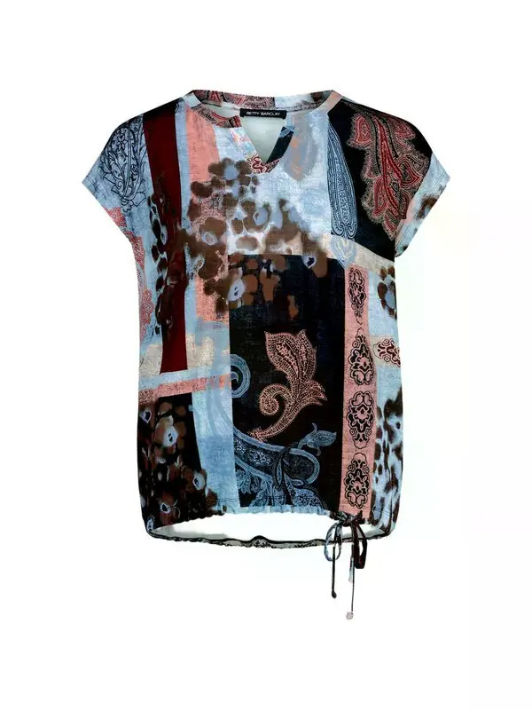 BETTY BARCLAY Paisley-print Drawstring Blouse