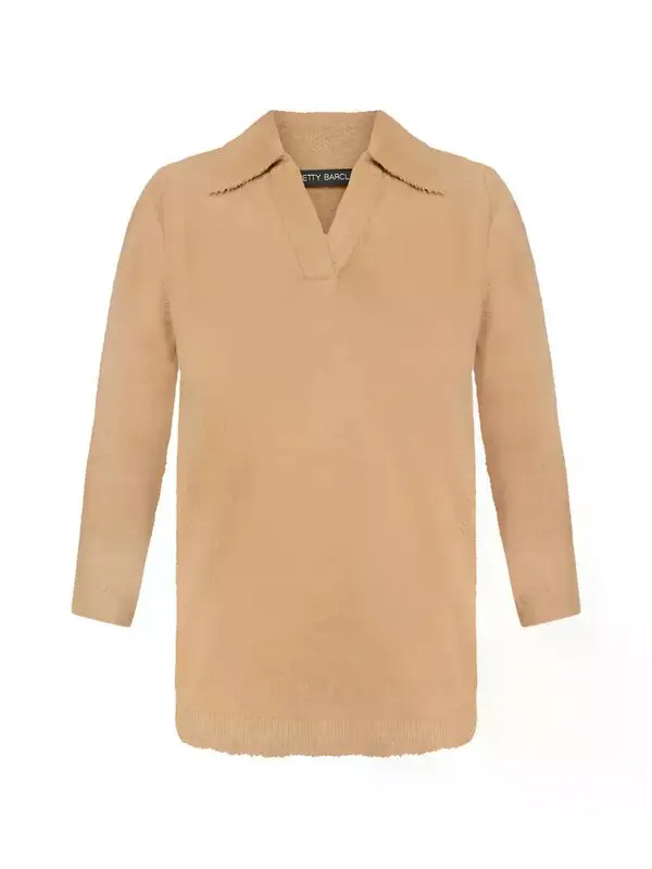 BETTY BARCLAY Bouclé-knit Collarless Sweater