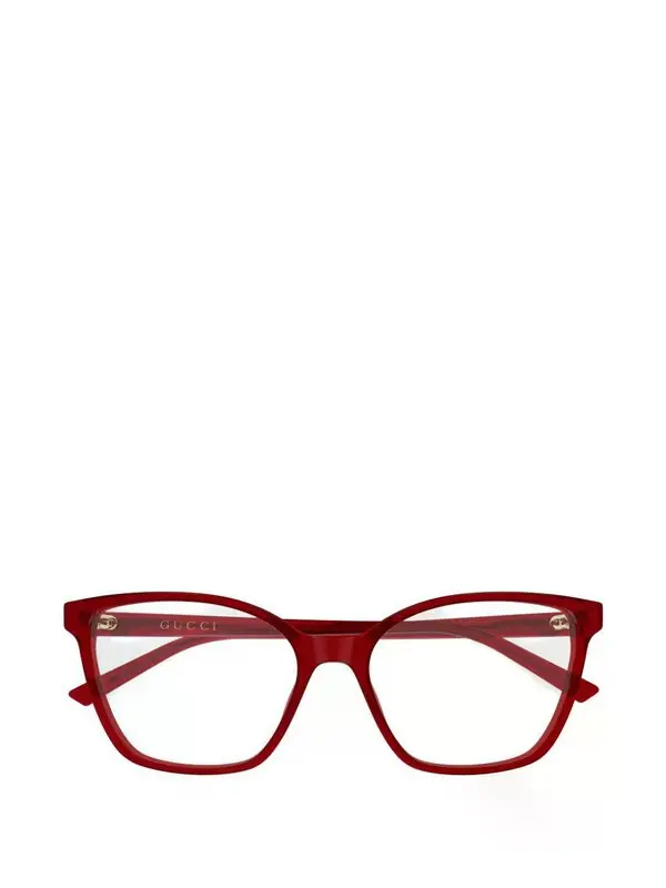 Gucci Logo-plaque Cat-eye Glasses - Red