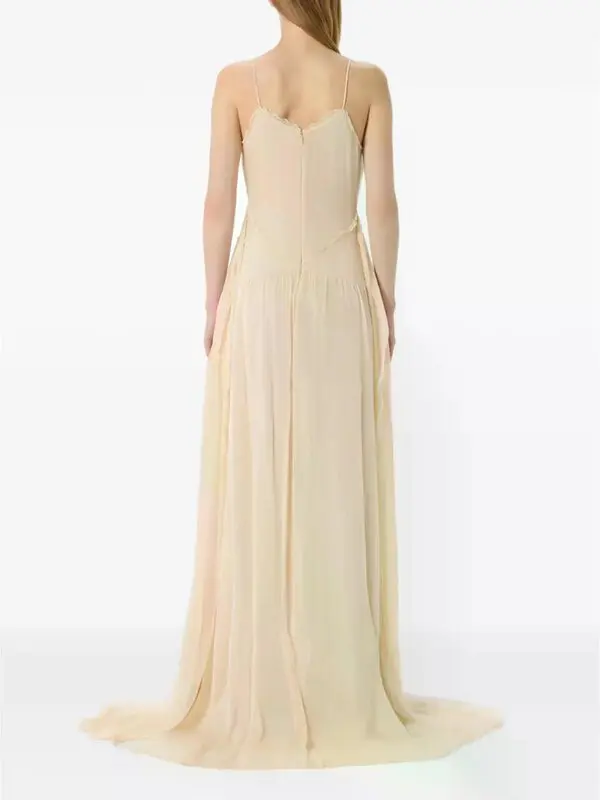 Blumarine Rose-detail Flounced Maxi Dress