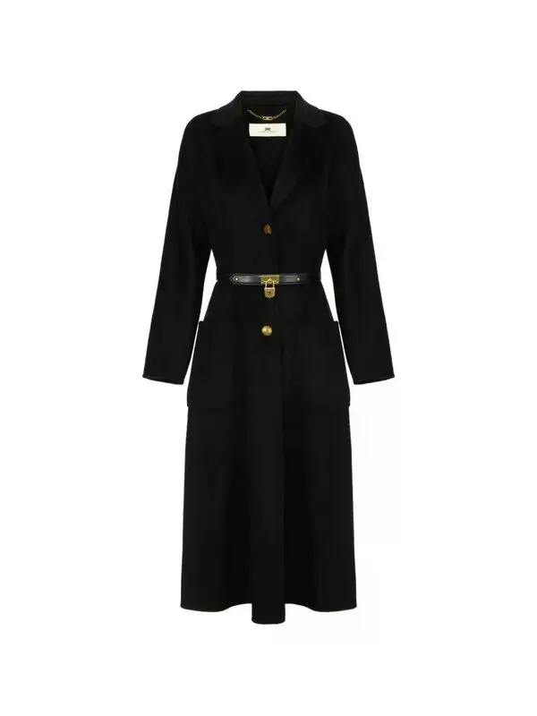 Elisabetta Franchi Coat In Double Cloth With Belt