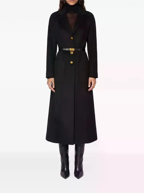 Elisabetta Franchi Coat In Double Cloth With Belt