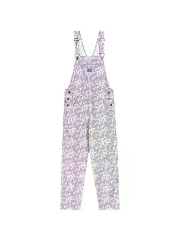FAVORITE PEOPLE Mainstreet Cow-pattern Corduroy Overalls - Purple