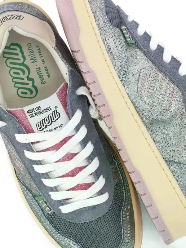 EVENU Laminated-effect Panelled Sneakers