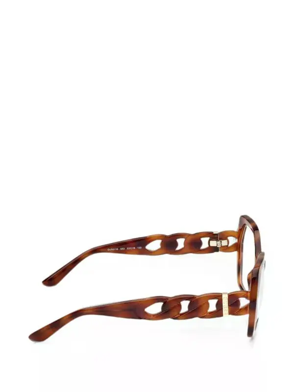 Guess Tortoiseshell-effect Geometric-frame Glasses