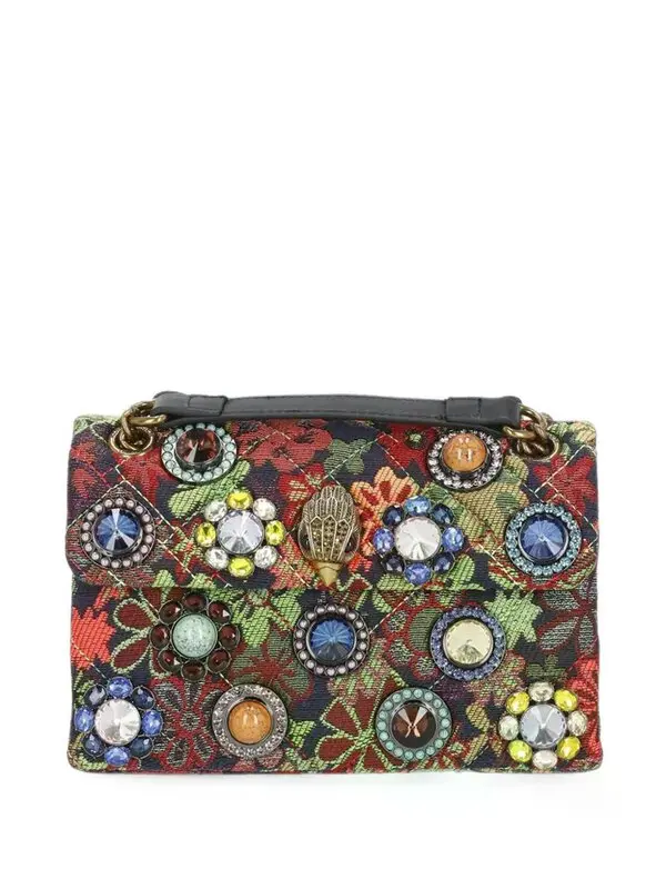 Kurt Geiger Kensington Crystal-embellished Floral Shoulder Bag - Blue