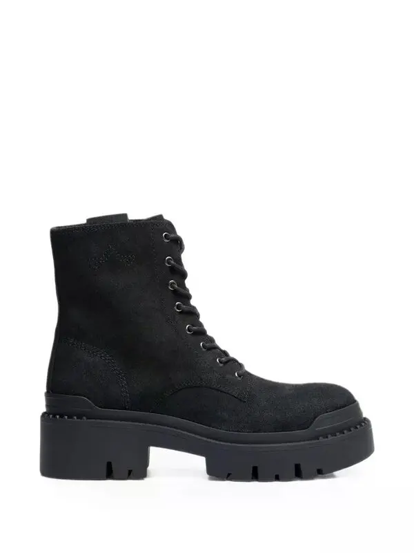 Ash Noah Lace-up Combat Boots - Black