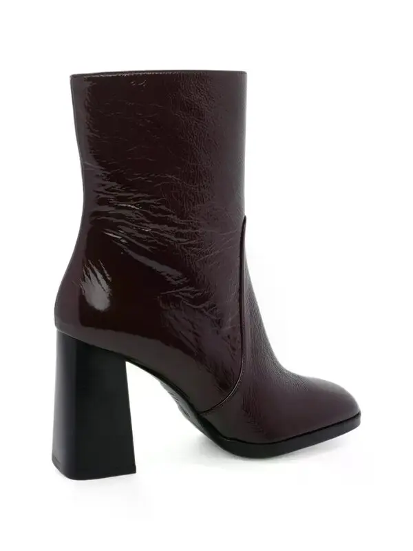 STUART WEITZMAN Patent-finish Block-heel Ankle Boots
