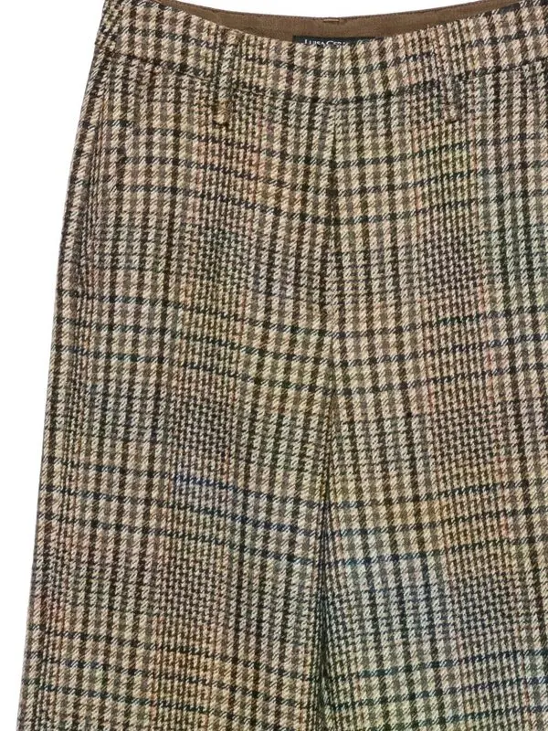 LUISA CERANO Check Wide-leg Trousers