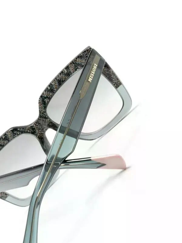 Missoni Zigzag-pattern Rectangle-frame Sunglasses