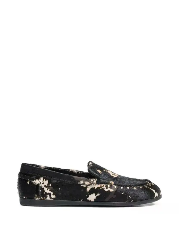 Ash Jasper Calf-hair Loafers - Black