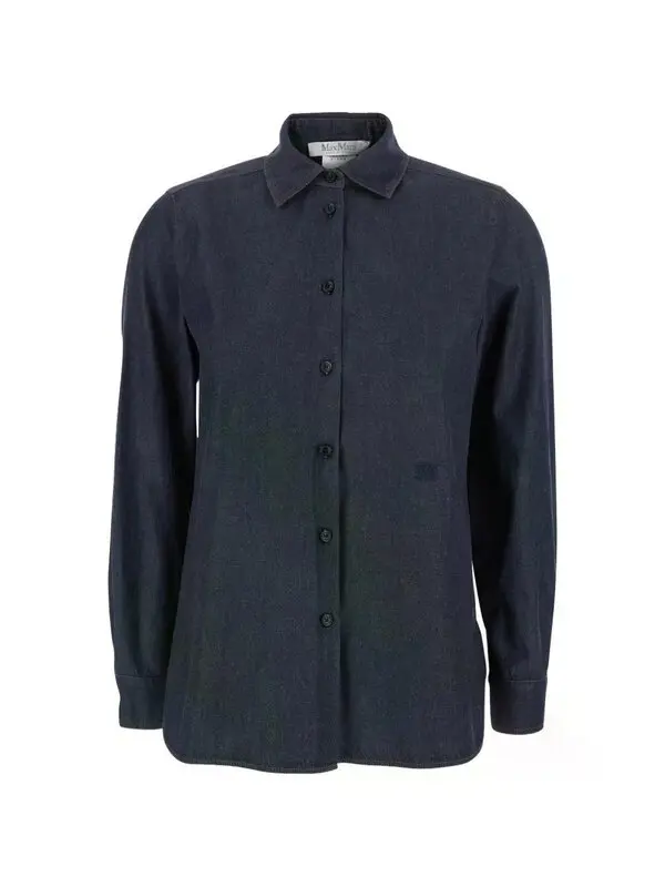 Max Mara Logo-embroidered Denim Shirt