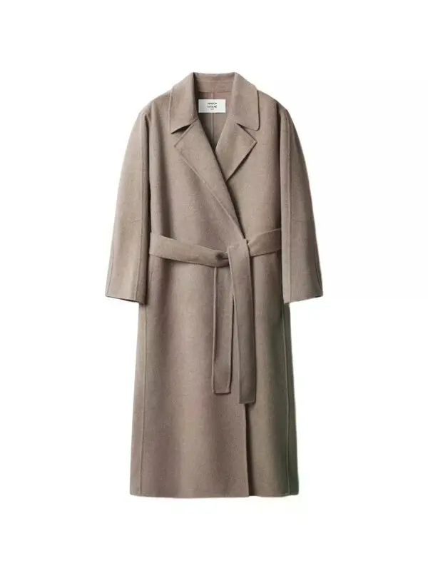 Maison Kitsuné Belted Brushed-finish Coat