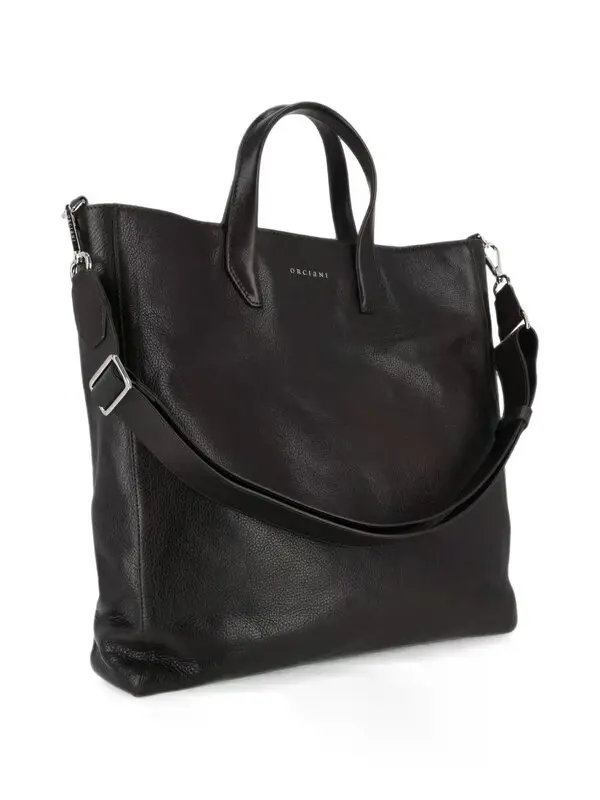 Orciani Work Lagoon Leather Tote Bag