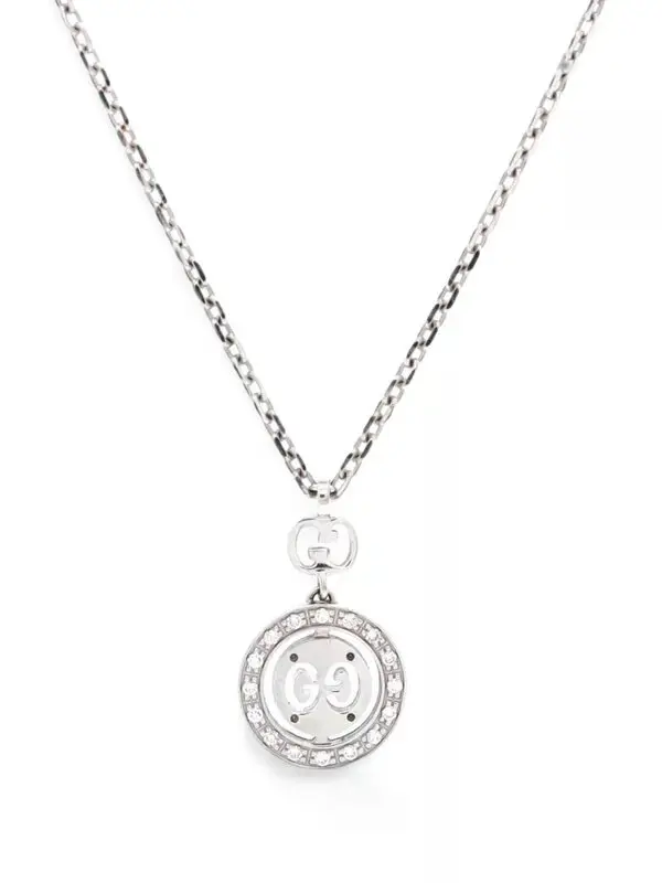 Gucci Icon Twirl 18k White Gold With Diamonds Necklace - Silver