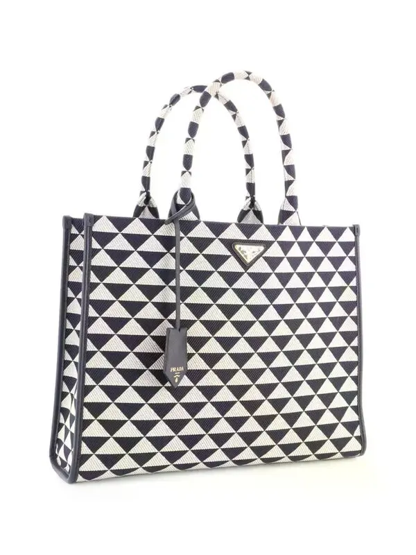 Prada Symbole Shopper Jacquard Large Tote Bag