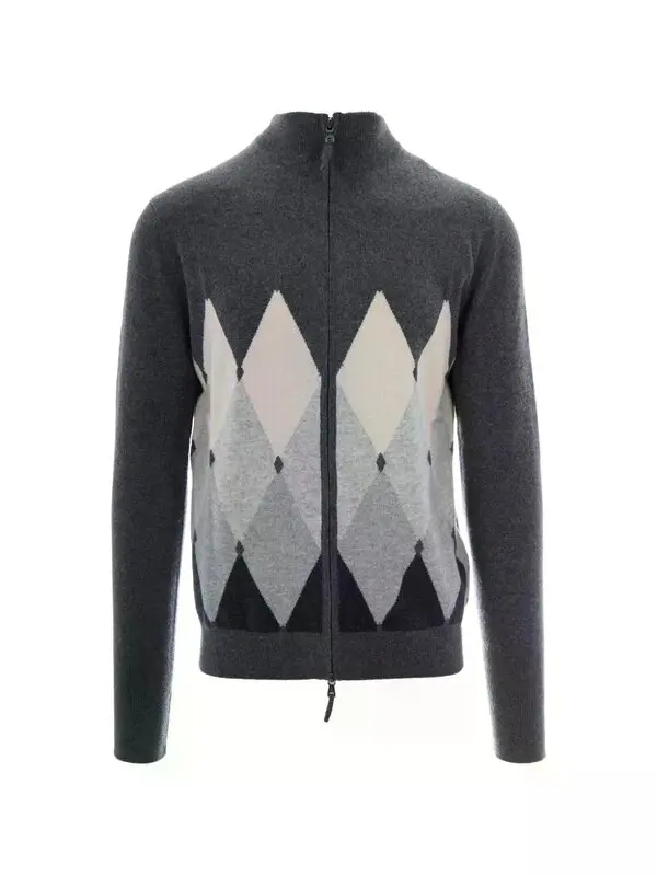 BALLANTYNE Argyle-intarsia Cashmere Cardigan