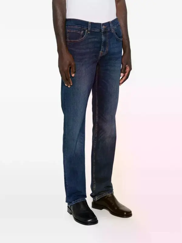 7 For All Mankind Faded-effect Whiskered Jeans