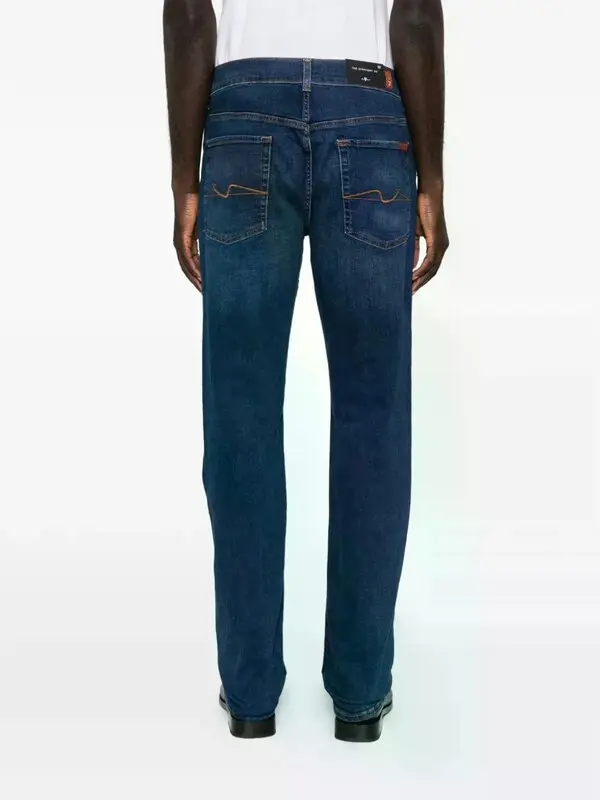 7 For All Mankind Faded-effect Whiskered Jeans