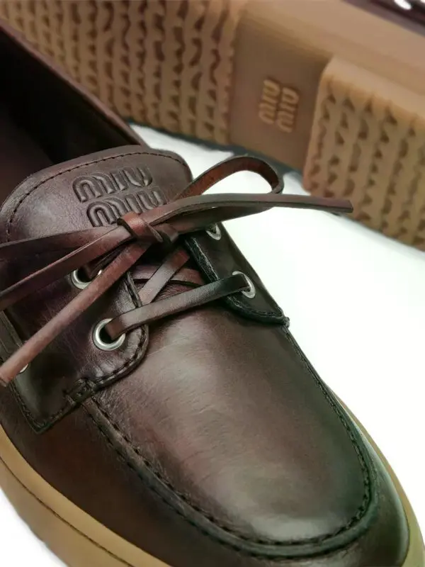 Miu Miu Leather Deck Shoes