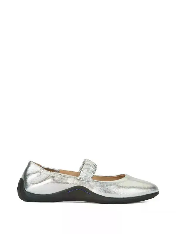 Ash Maya Ruched Ballet Flats - Silver