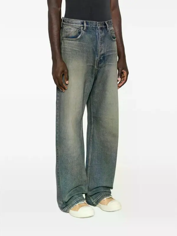 Rick Owens Faded Wide-leg Jeans