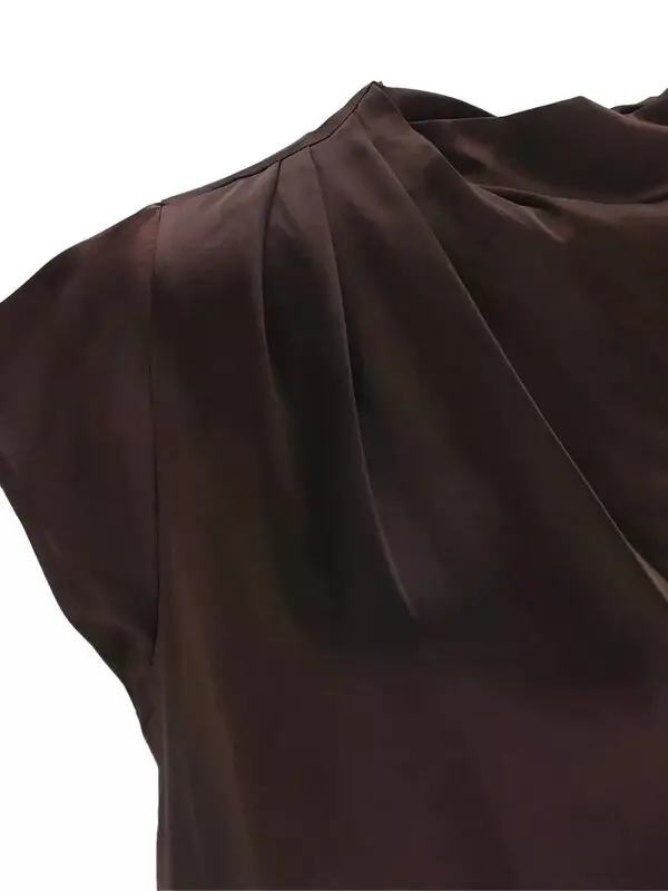 Staud Davina Draped Silk-blend Top